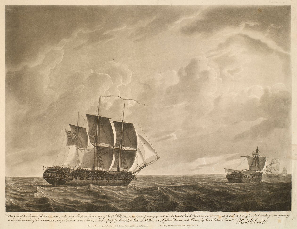 This View of His Majesty's Ship EUROTAS on the Morning of February 26, 1814