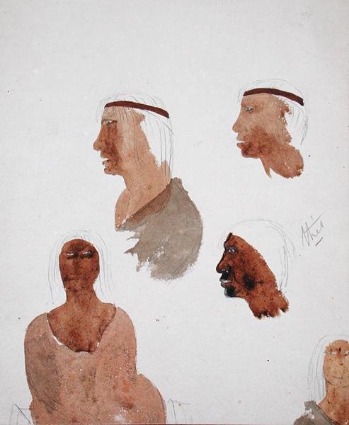 Fuegian Types, c.1832 by Robert Fitzroy: Fine art print