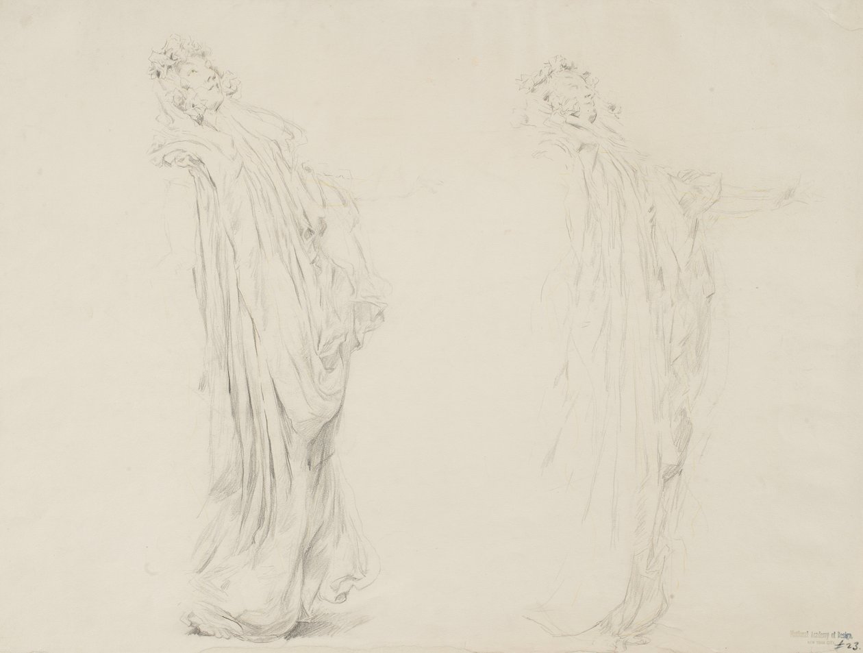 Study of Two Female Figures for Moods to Music Mural