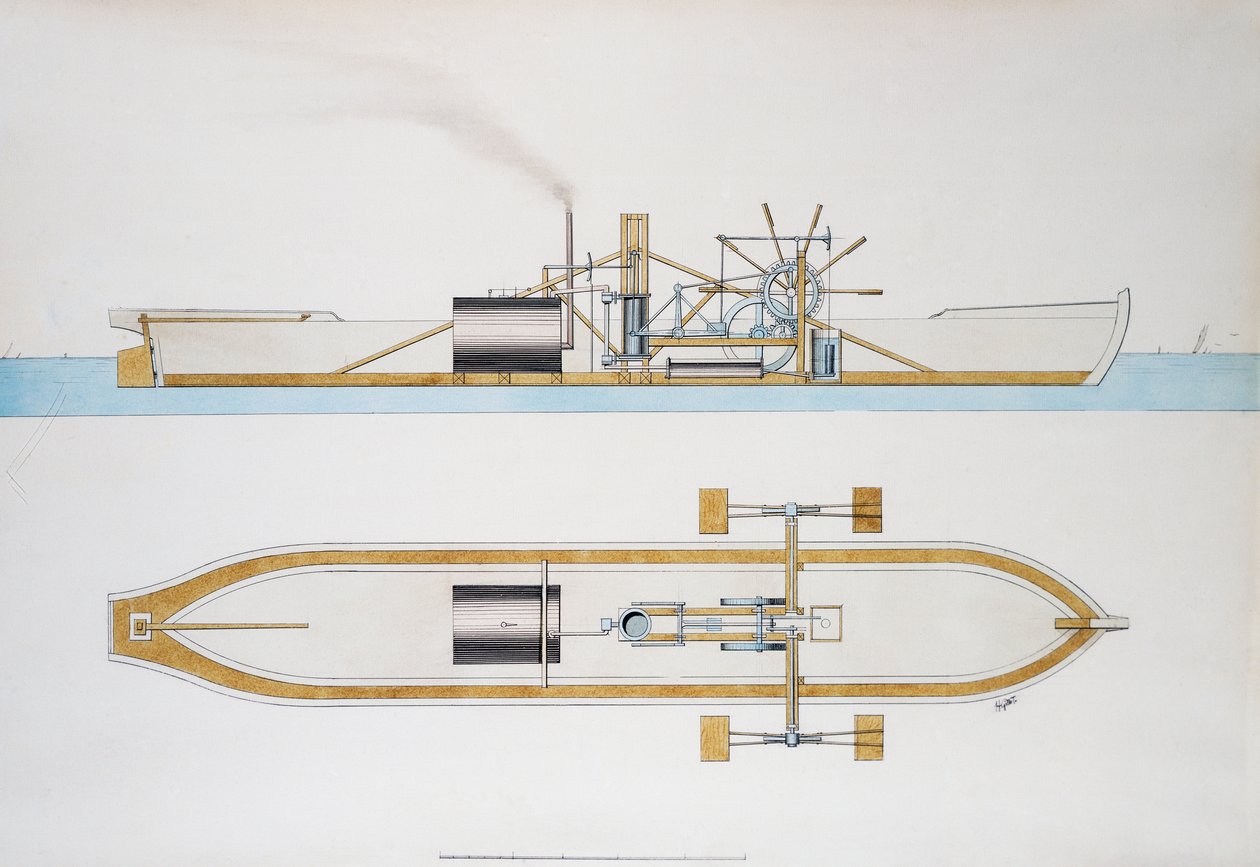 Steamboat designed by Robert Fulton, United States