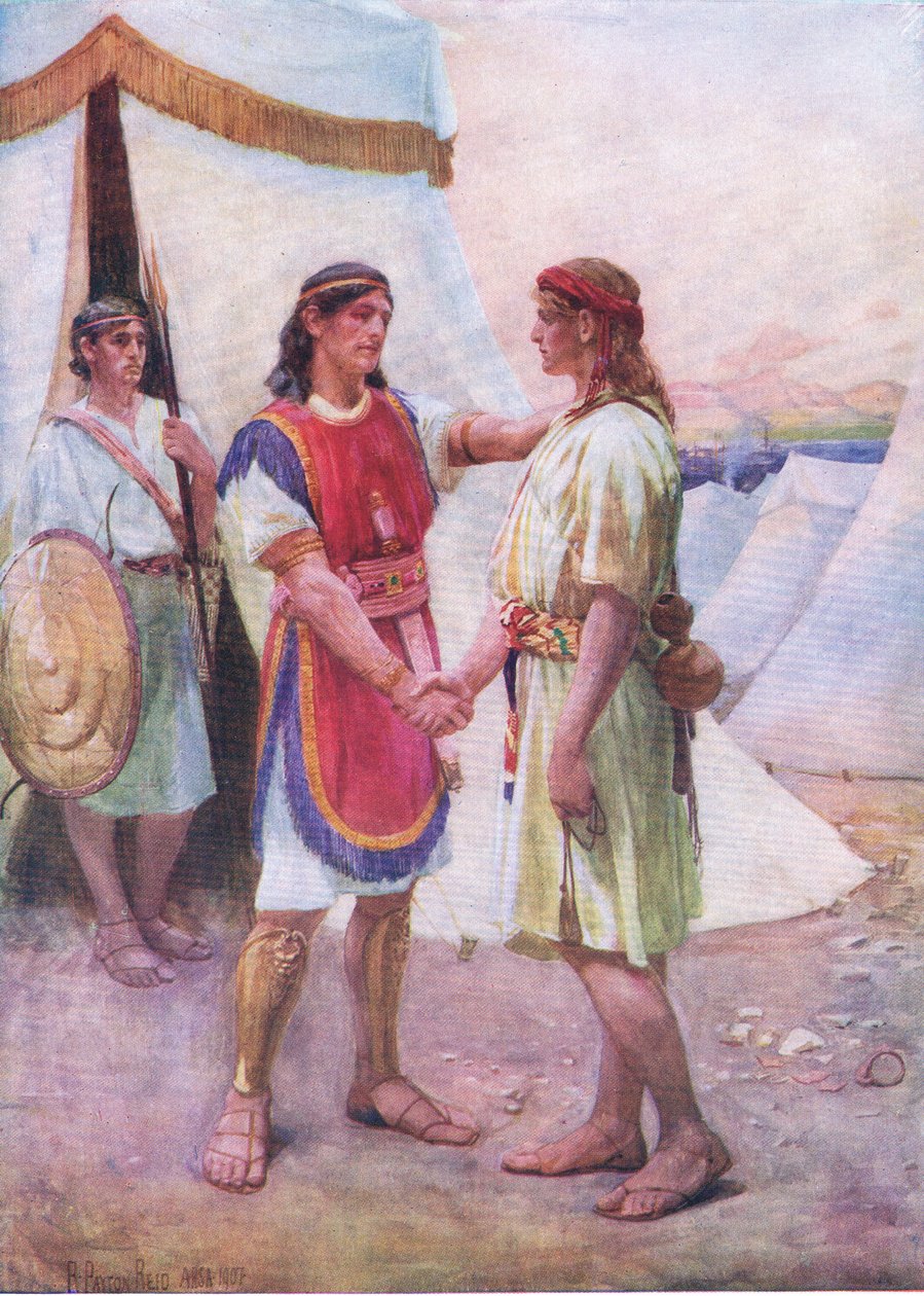David and Jonathan, from The Bible Picture Book