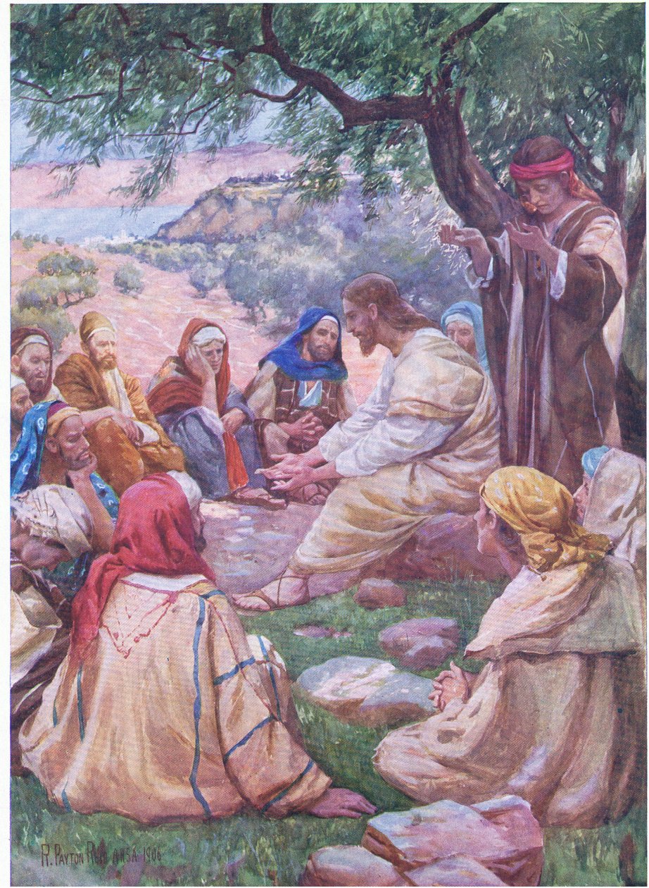 Jesus teaching his disciples to pray, from The Bible Picture Book ...