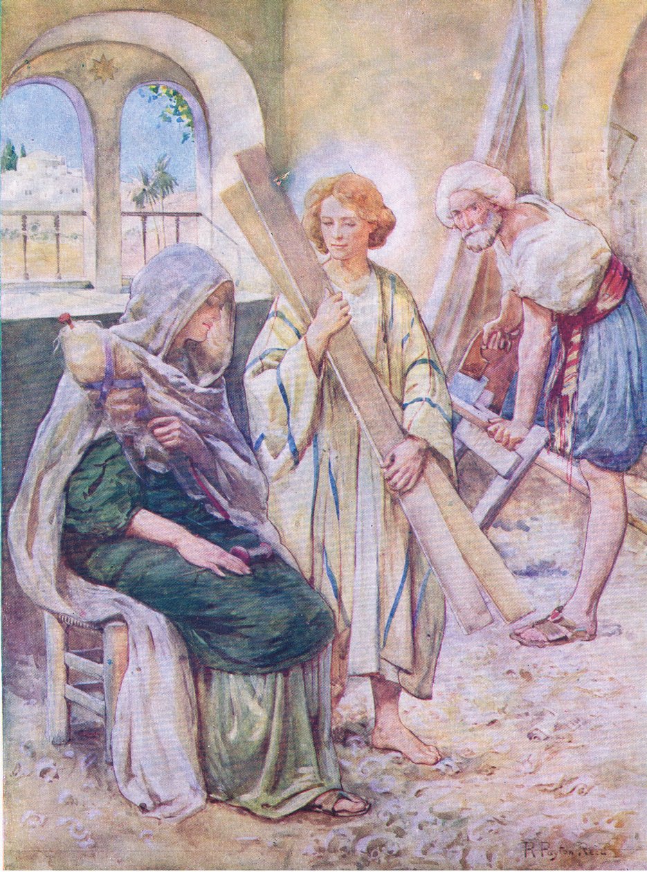The boyhood of Jesus, from The Bible Picture Book published by Thomas ...