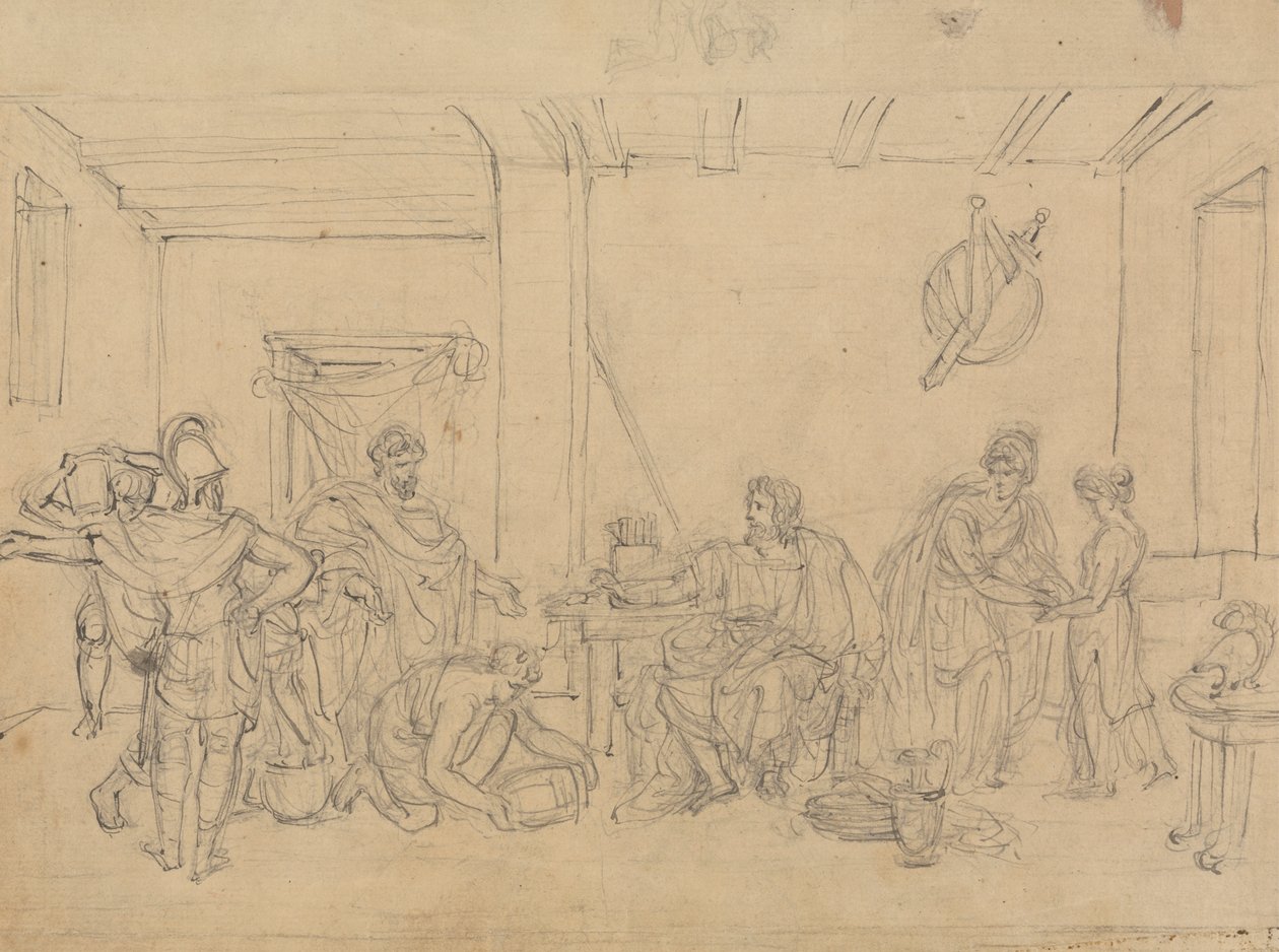 Study of an Interior Scene, with Roman Soldiers