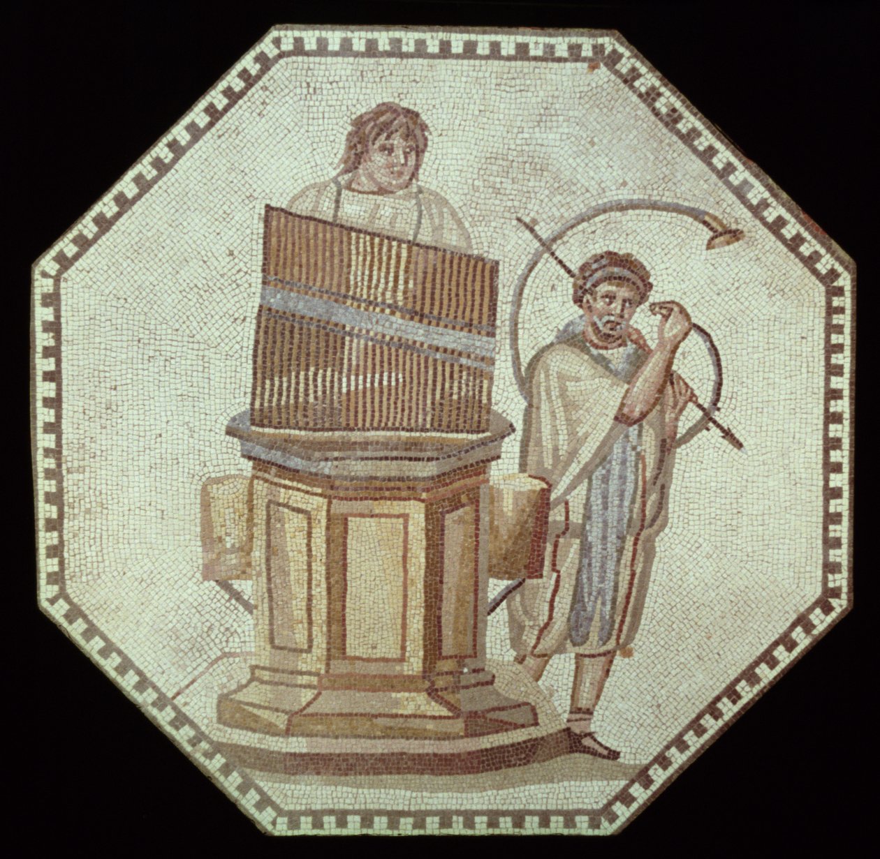 An Organist and a Horn Player Entertain at a Gladiator Match