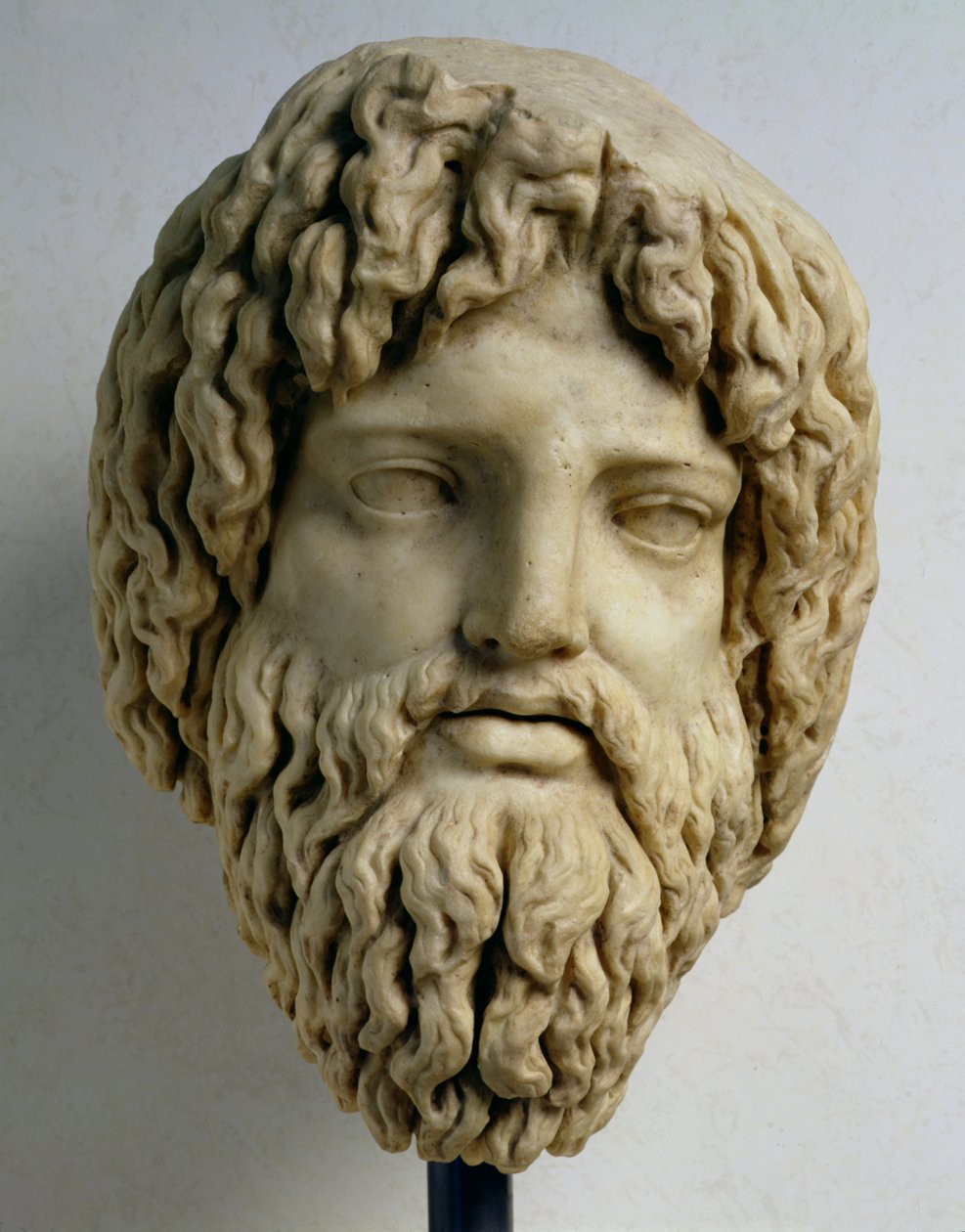 Bearded head representing Jupiter by Roman: Fine art print