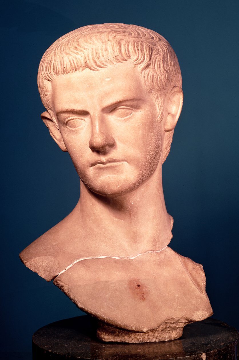 Bust of Emperor Caligula from Thrace, c.39-40 AD by Roman