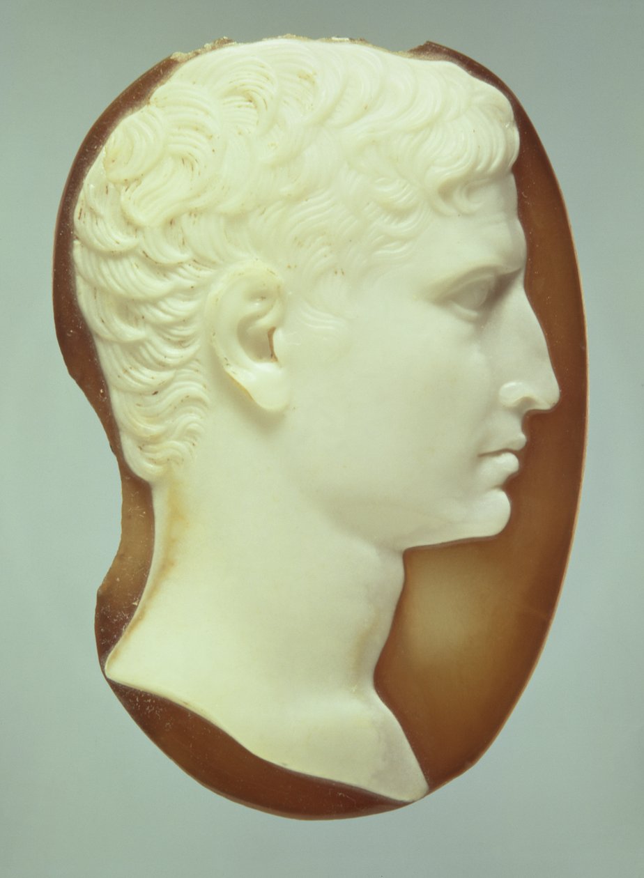 Cameo Depicting Emperor Augustus by Roman: Fine art print