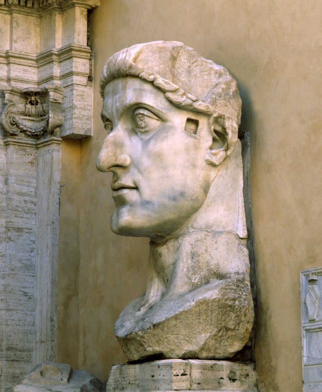 Colossal head of Constantine the Great by Roman