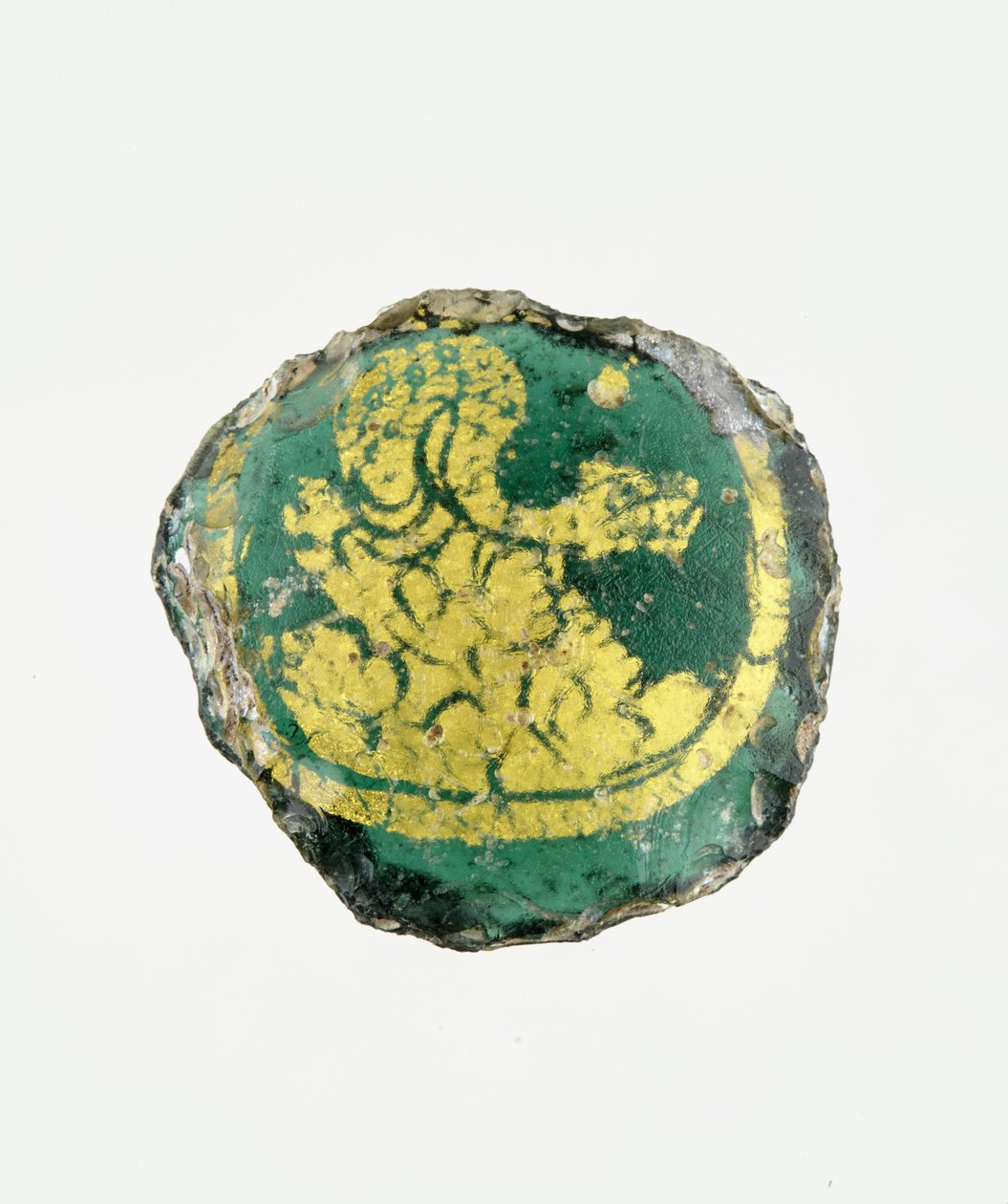 Medallion with the Snake of Babylon coiled on rocks by Roman