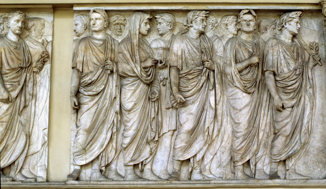Procession, north wall of the Ara Pacis by Roman