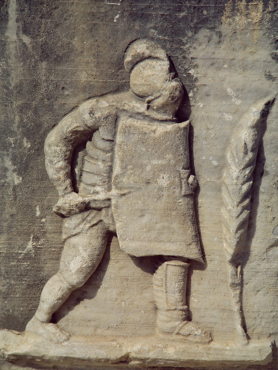 Relief depicting a Roman soldier by Roman: Fine art print