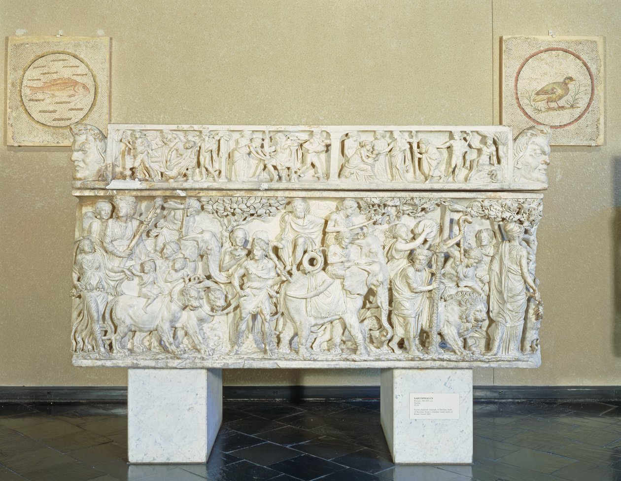 Sarcophagus depicting the Triumph of Dionysus by Roman