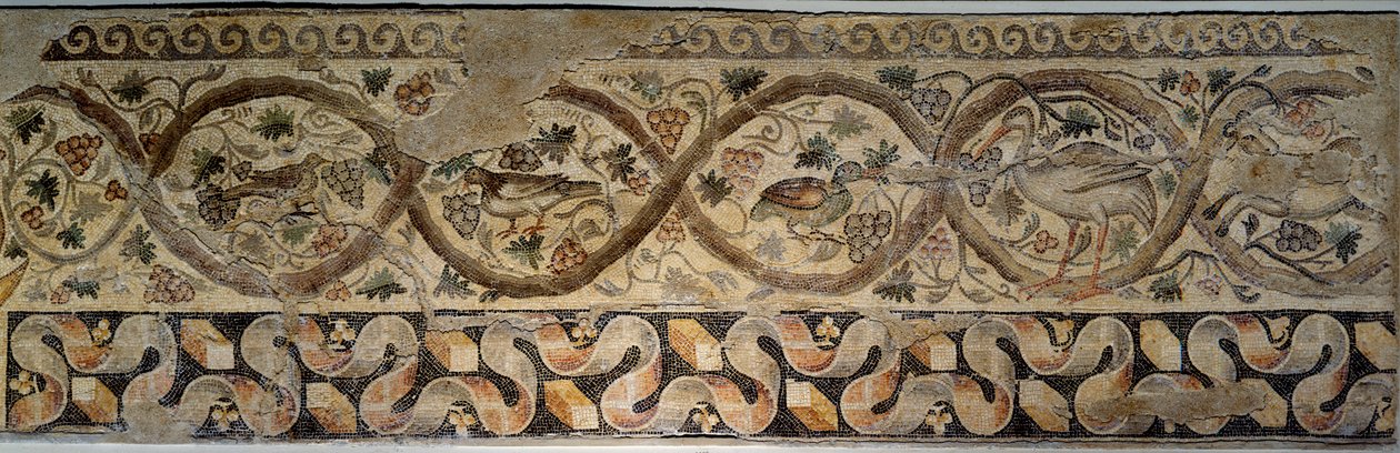 Ancient Rome: Mosaic of the Seasons Representing Flowers and Animals