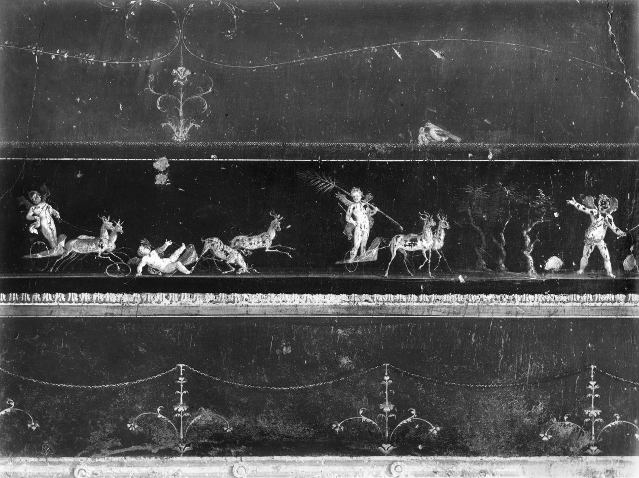 Cherubs in Chariot Race, Frieze from the Oecus of the Casa dei Vettii ...