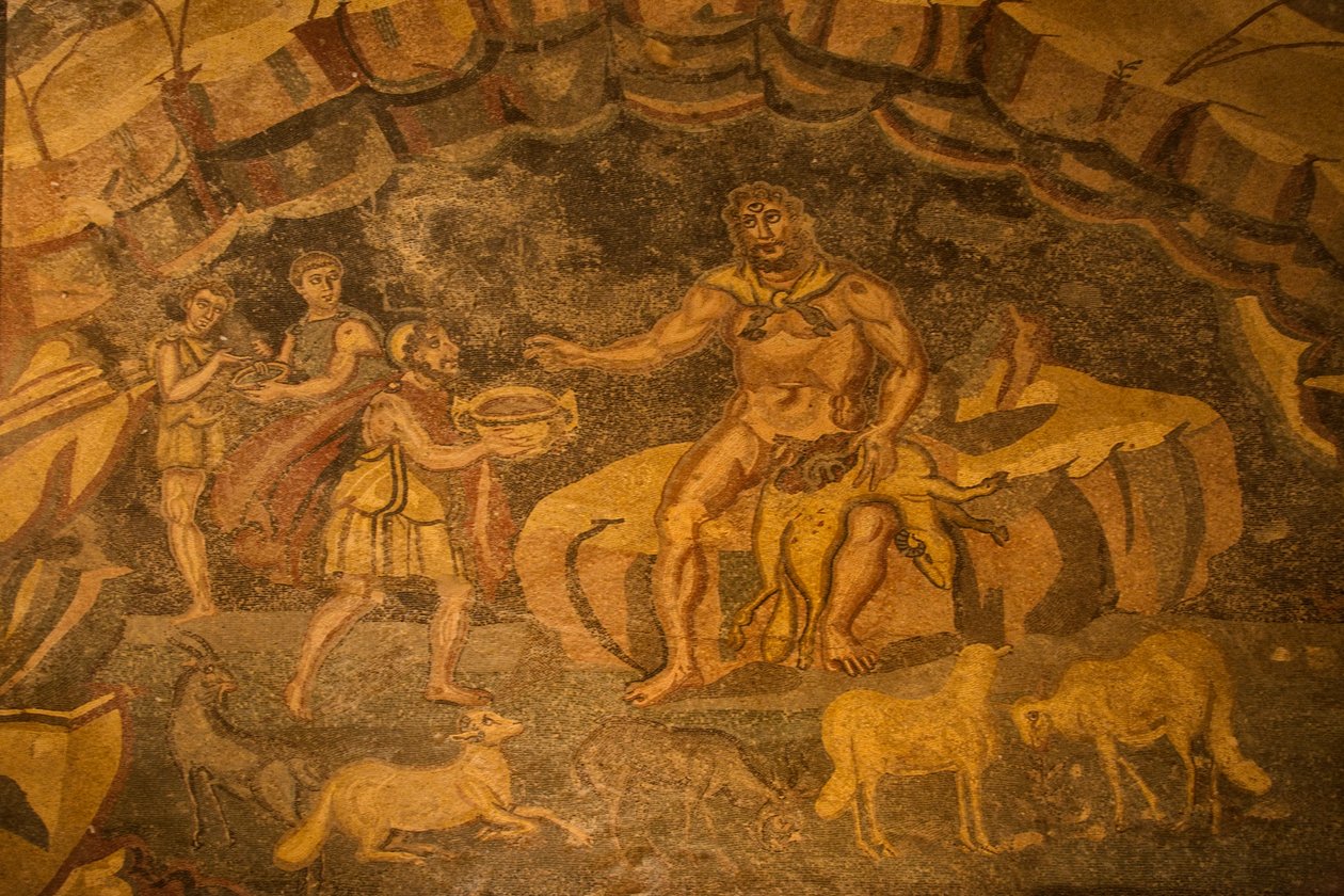 Cyclops Floor Mosaic, Villa Romana del Casale, Piazza Armerina, Sicily ...