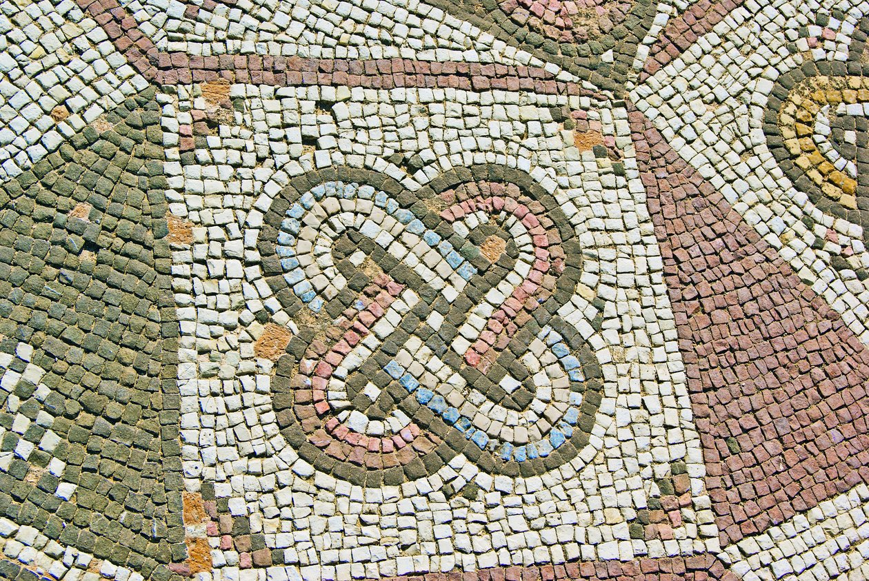 Detail of a Gordian Knot, House of Theseus, Paphos, Cyprus