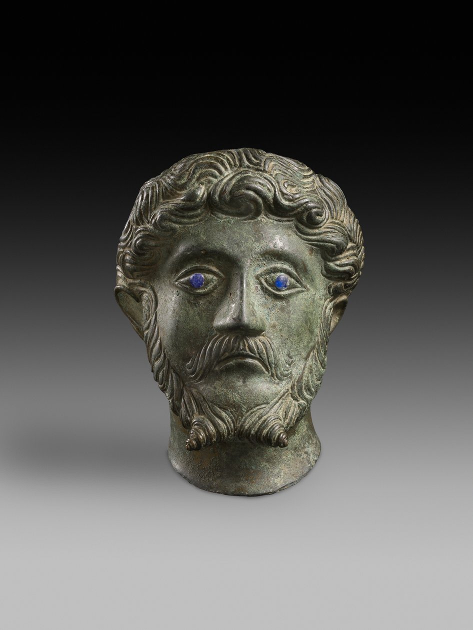 Head of Male with Inlaid Eyes 'Marcus Aurelius' by Roman