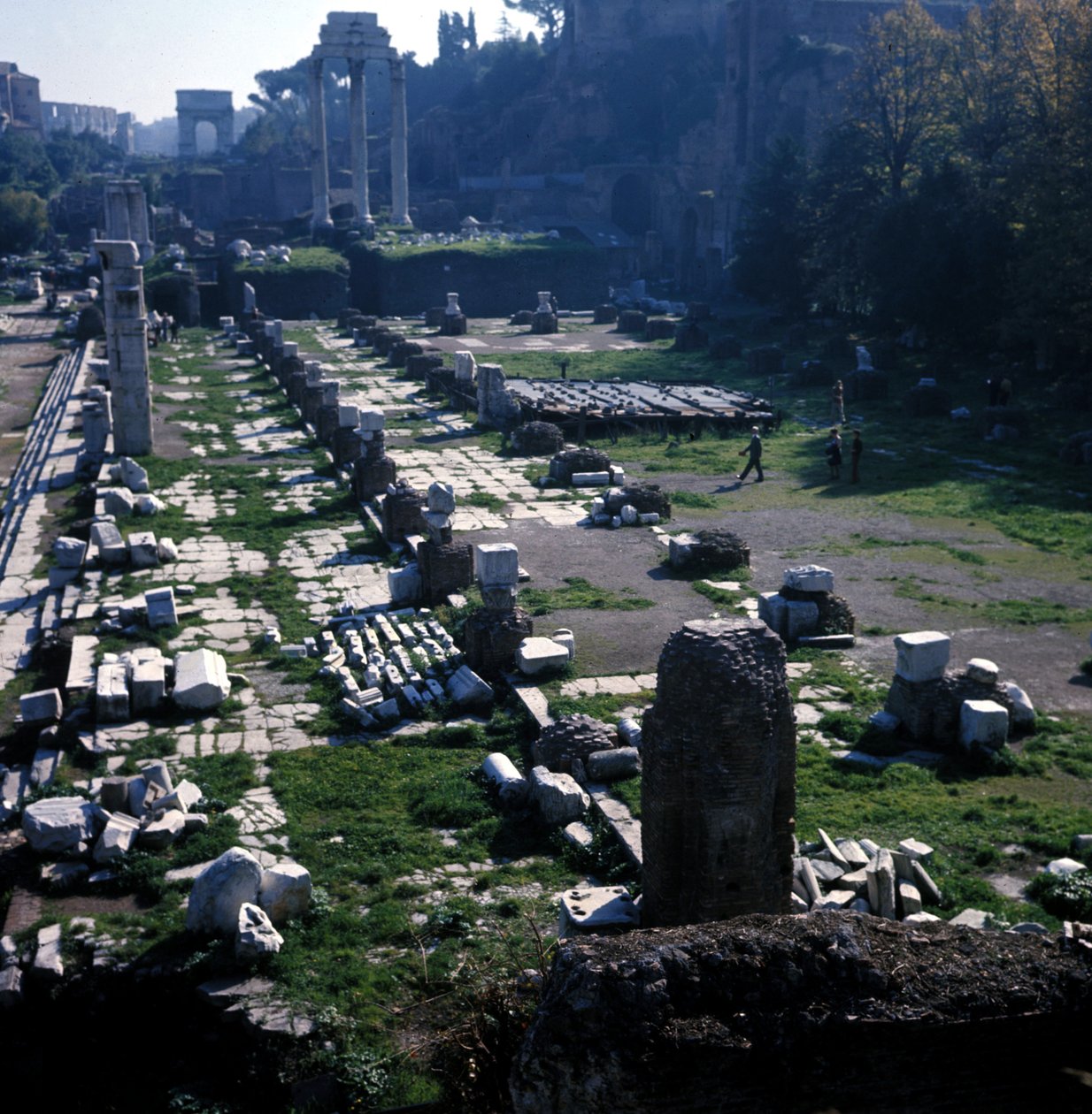 Location where the Basilica Giulia started by Cesar around 54 BC and ...