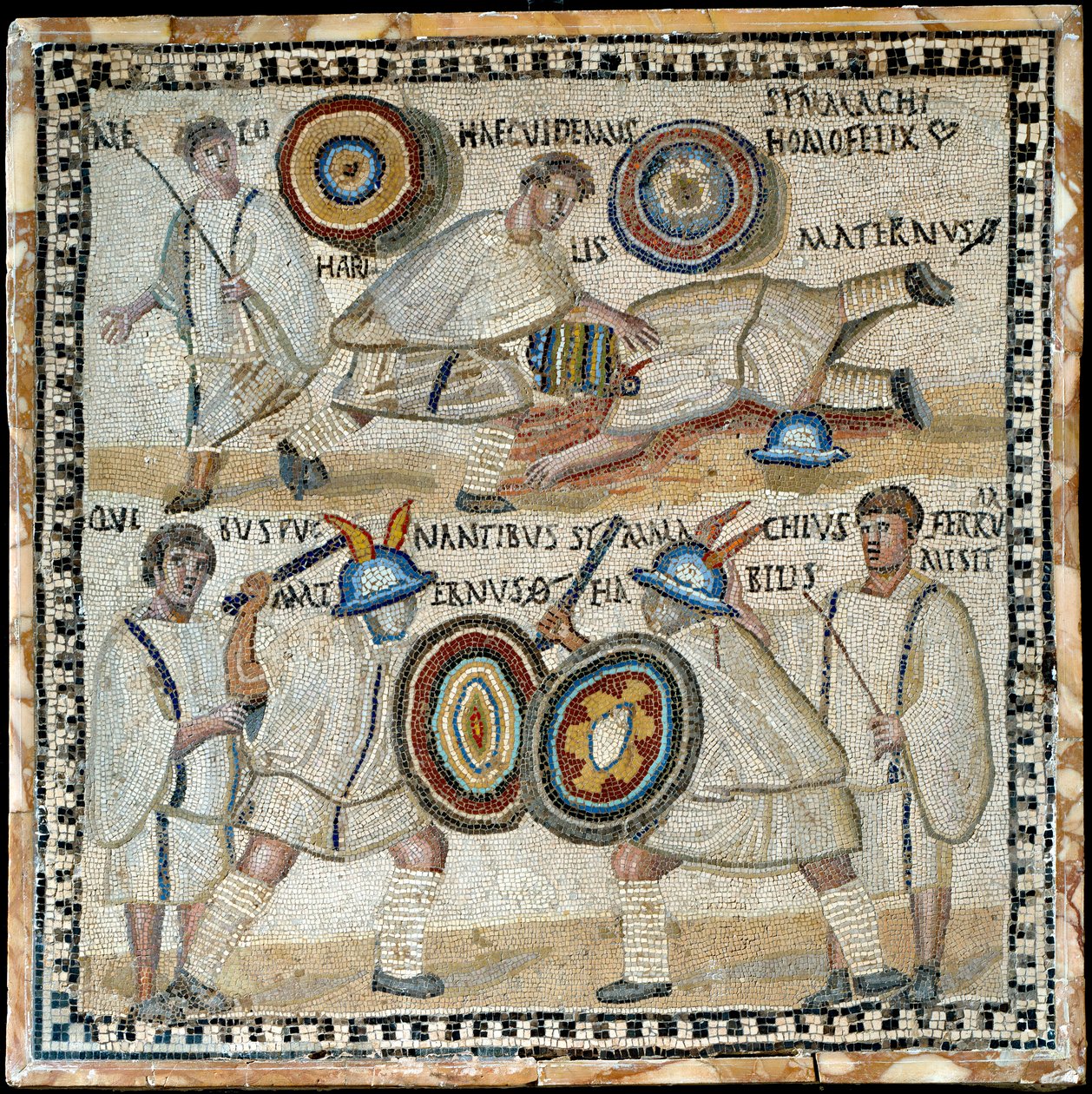 Mosaic Depicting the Fight Between Two Equites Named Simmachius and ...