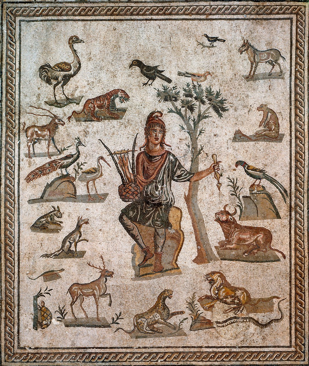 Orpheus surrounded by animals, 2nd century by Roman