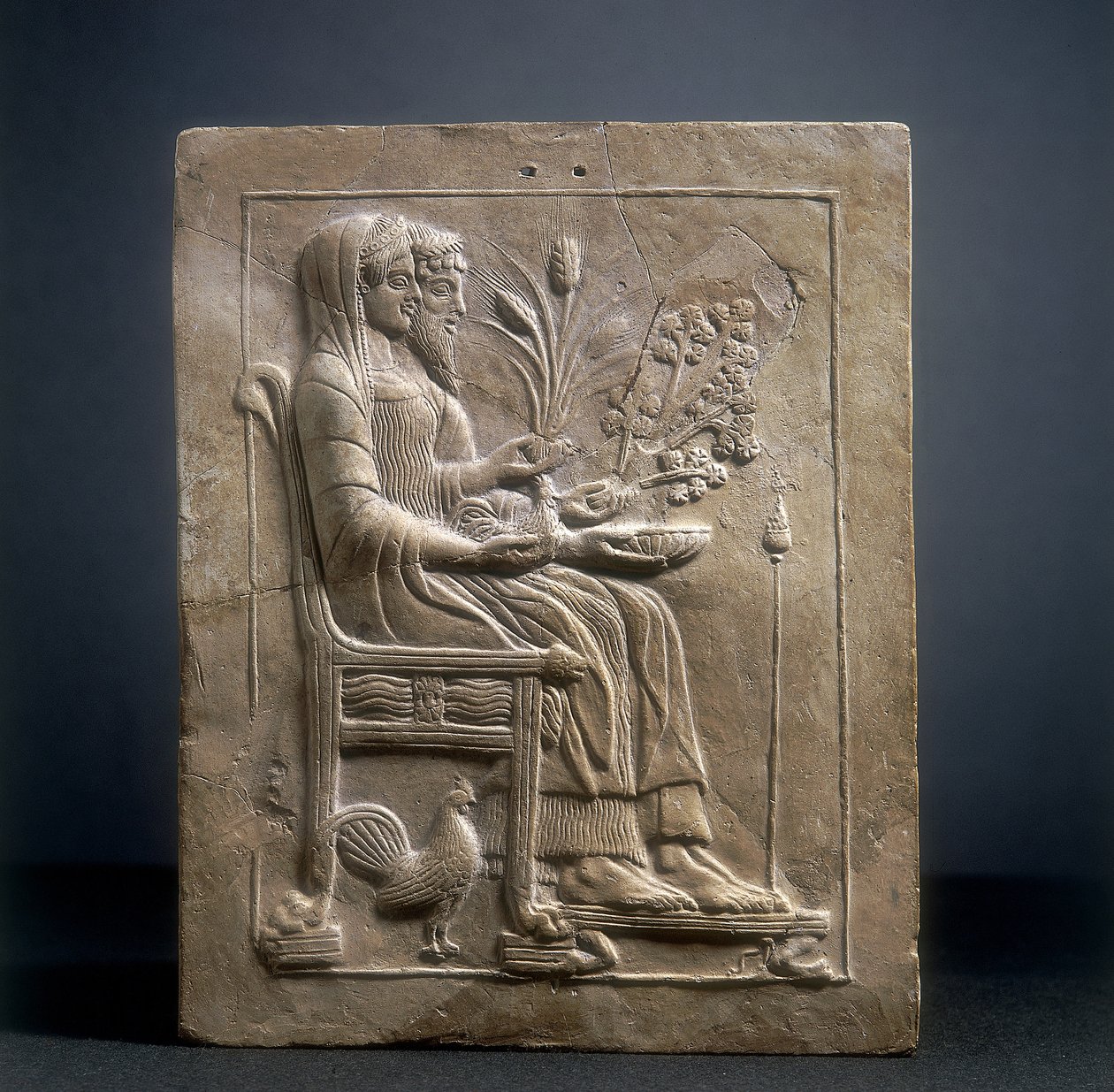 Pinax of Persephone and Pluto in Hades by Roman