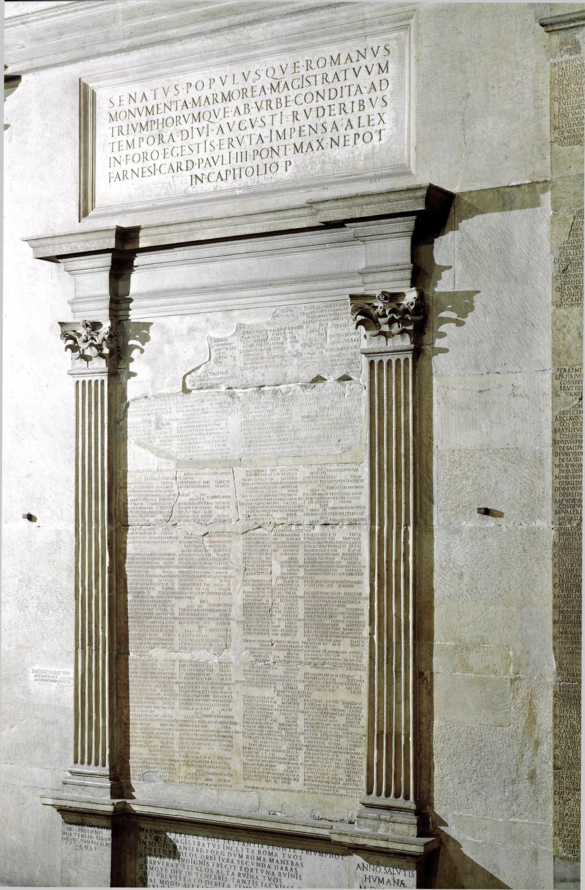 Plaque of the Triumphal and Consular Fastes. Period of Emperor Augustus