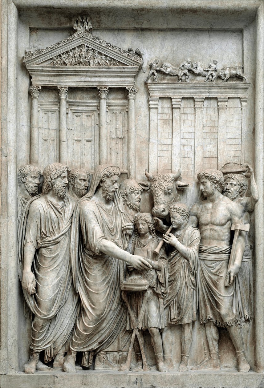 Roman Emperor Marcus Aurelius Sacrificing Before Temple of Jupiter ...