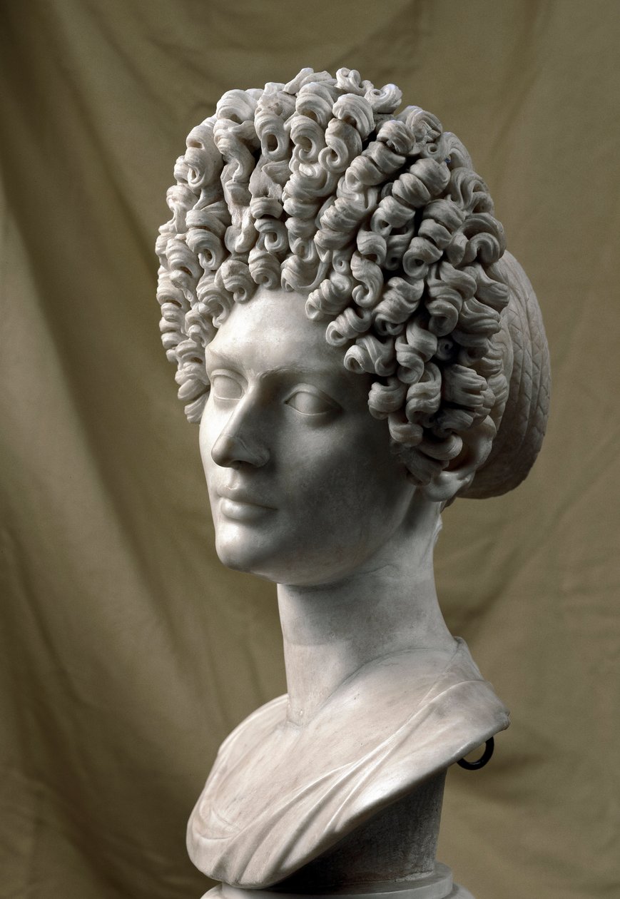 Portrait Of A Flavian Woman Painted Bust Of Roman Woman From Around 80