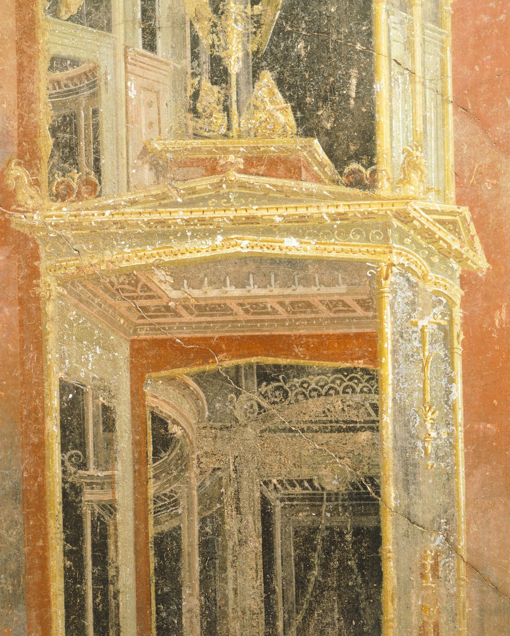 Fresco depicting Architectural Decoration, House of Loreio Tiburtino ...