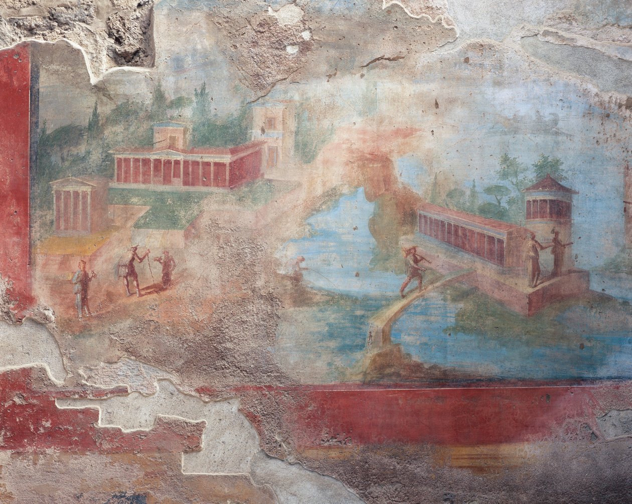 Fresco of fountain-nymphaeum of House of Small Fountain, Pompeii ...