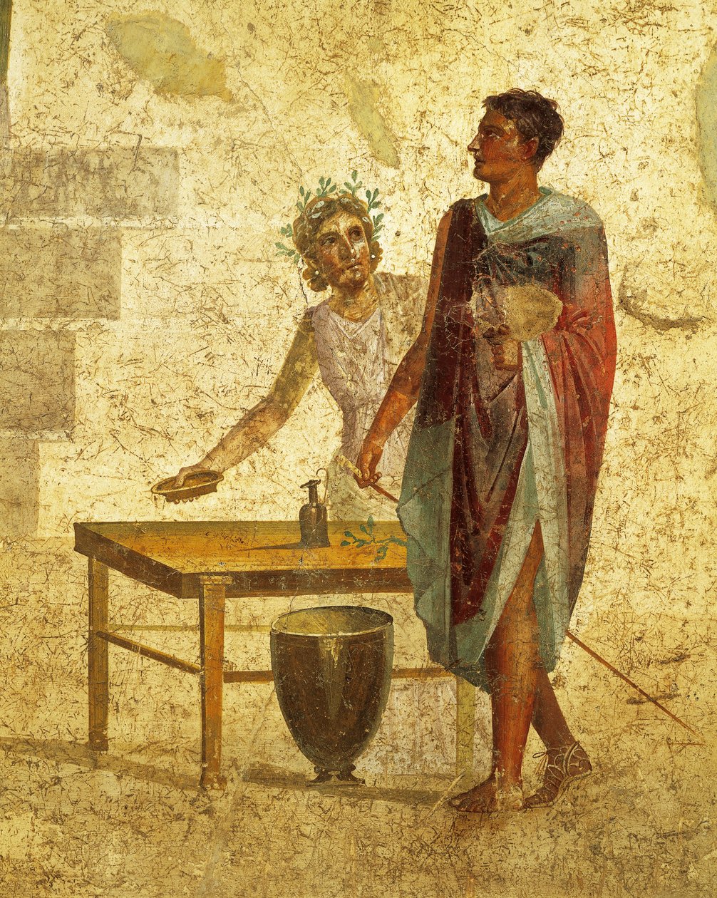 Fresco portraying Jason and Pelias from Pompeii