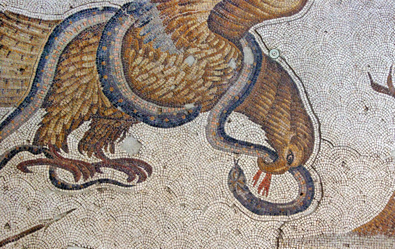 Mosaic depicting The Eagle and the Snake, Arasta Bazaar, Sultan Ahmet ...