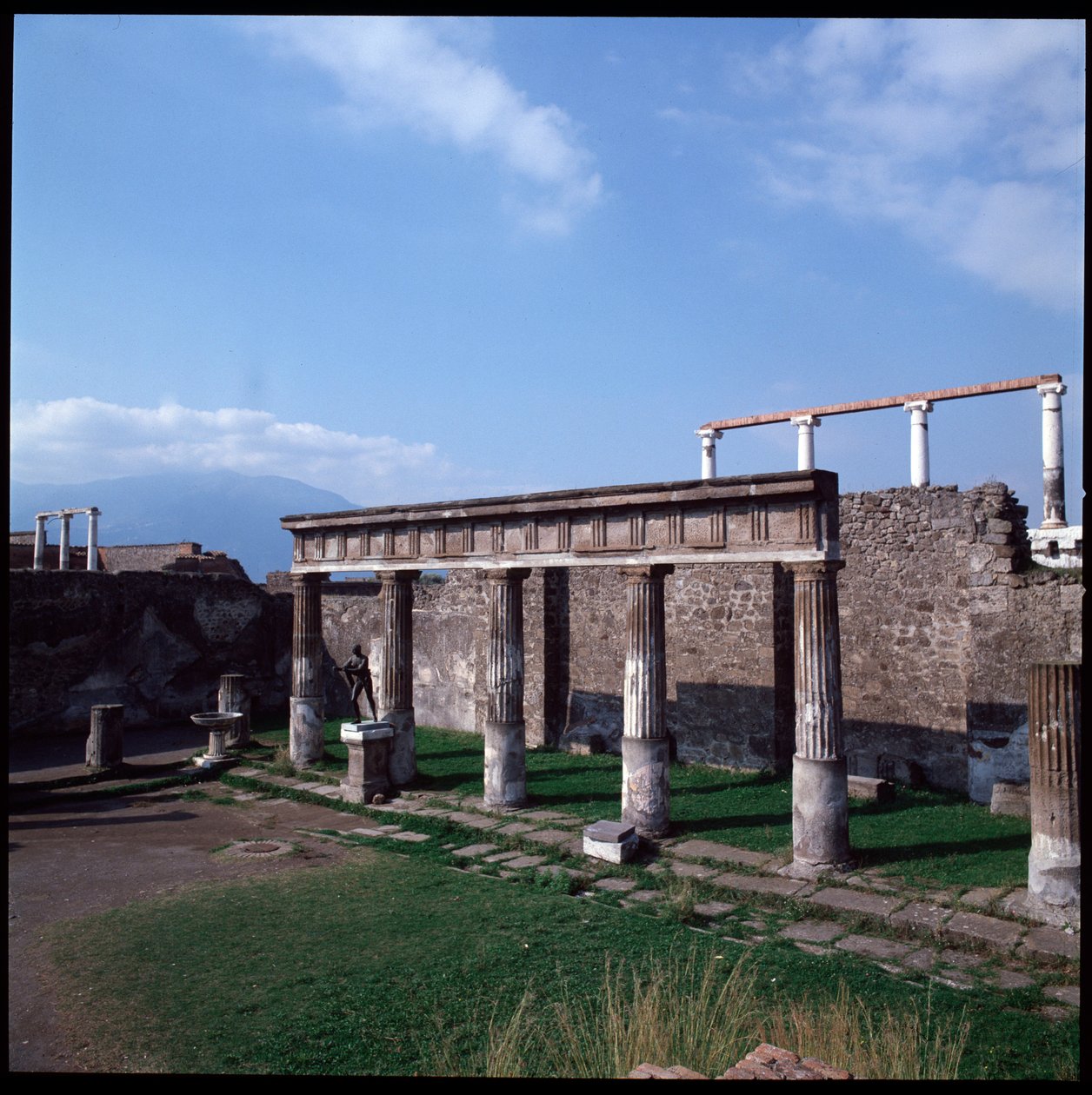 Roman art: view of the temple of Apollo on the archeological site of ...
