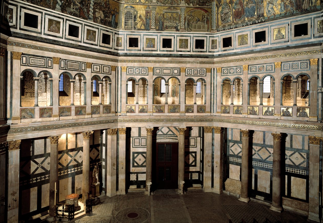 Interior view of the Baptistere of St. John the Baptist (Florence ...