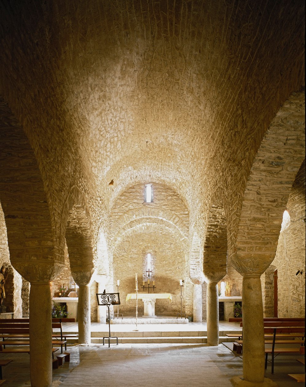 Internal View of the Abbey by Romanesque: Fine art print
