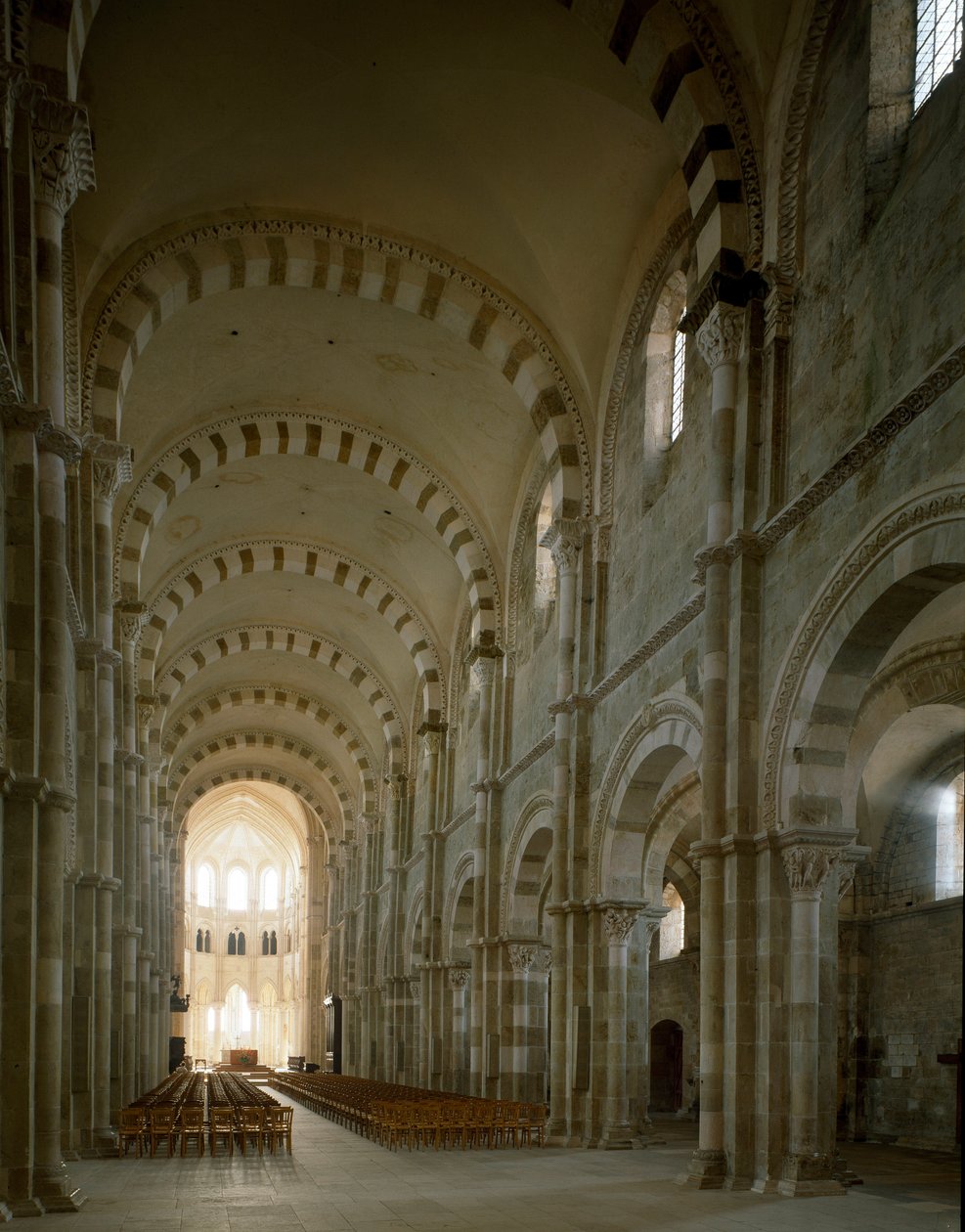 View of the Central Nave of the Basilica of Saint Mary Magdalene (1096 ...