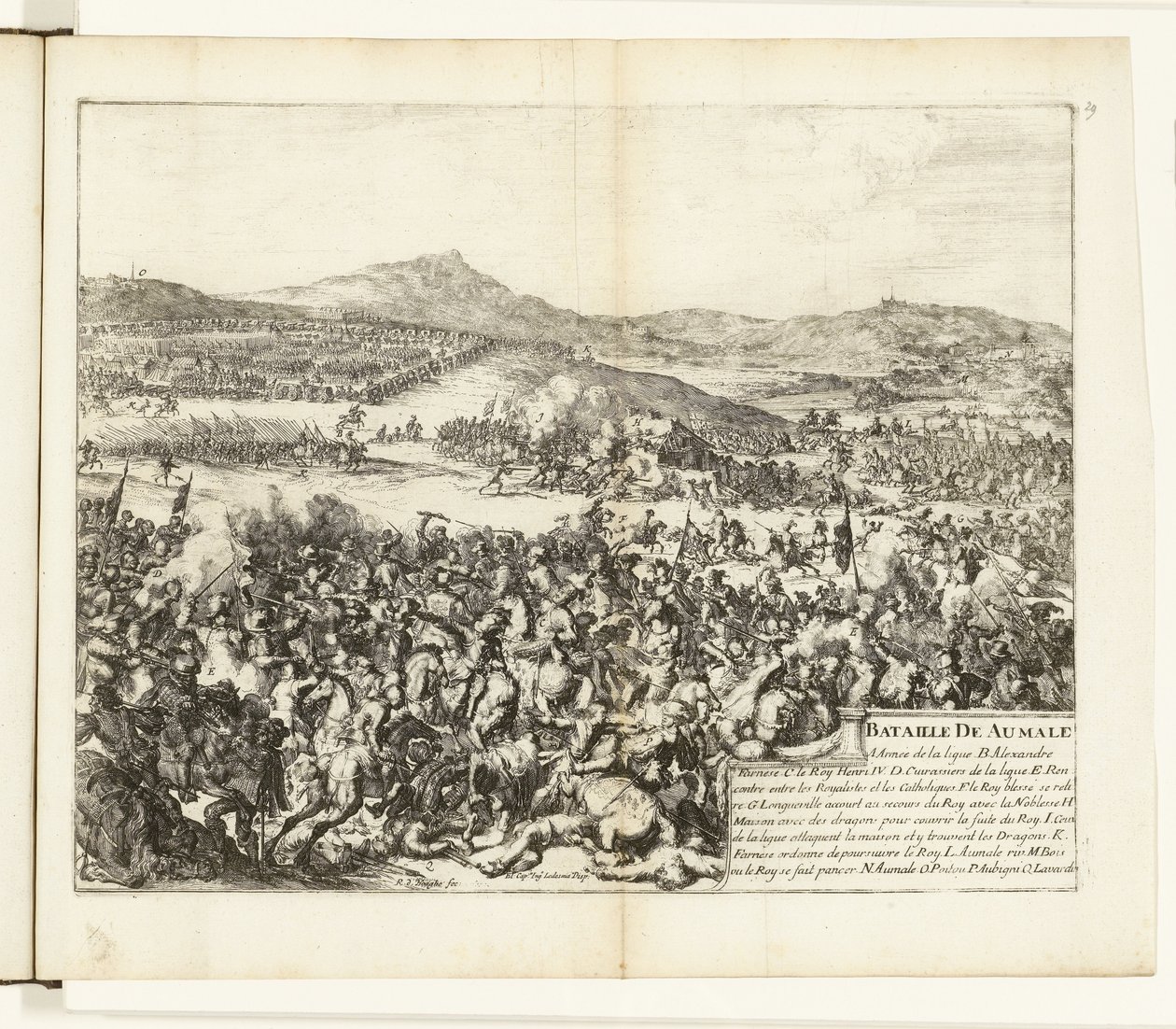 Battle of Aumale, 1592 by Romeyn de Hooghe: Fine art print