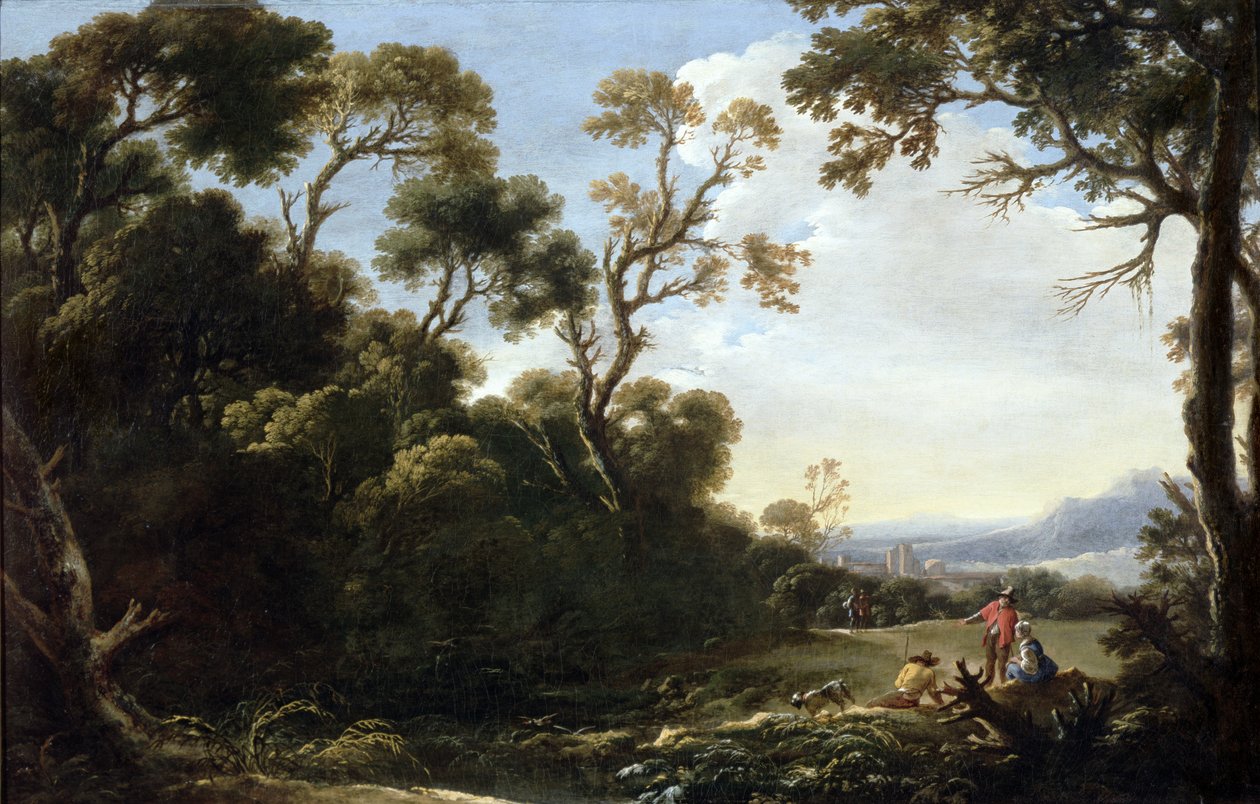 Wooded Landscape by Salvator Rosa: Premium art reproduction