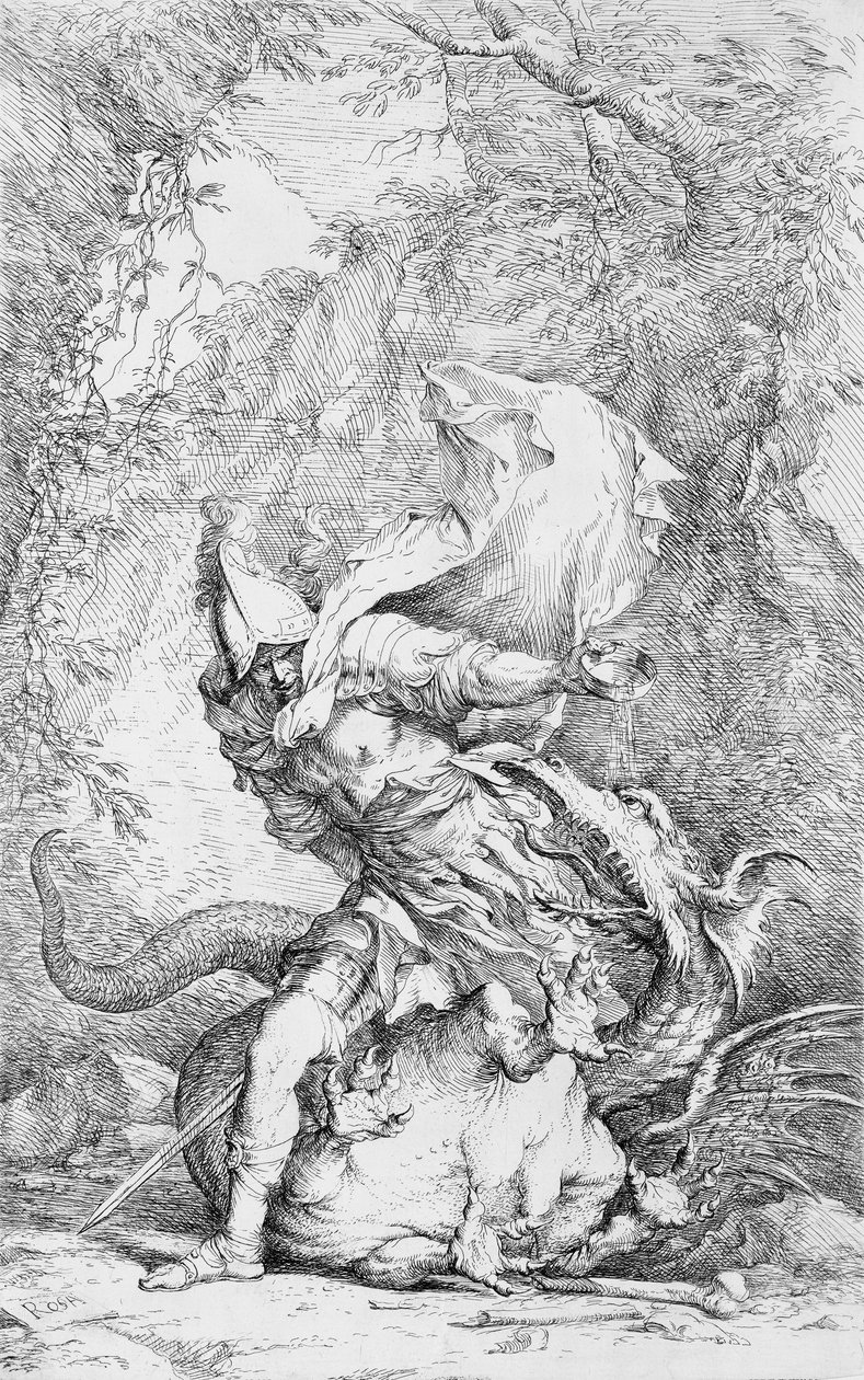 Jason and the Dragon by Salvator Rosa: Buy fine art print