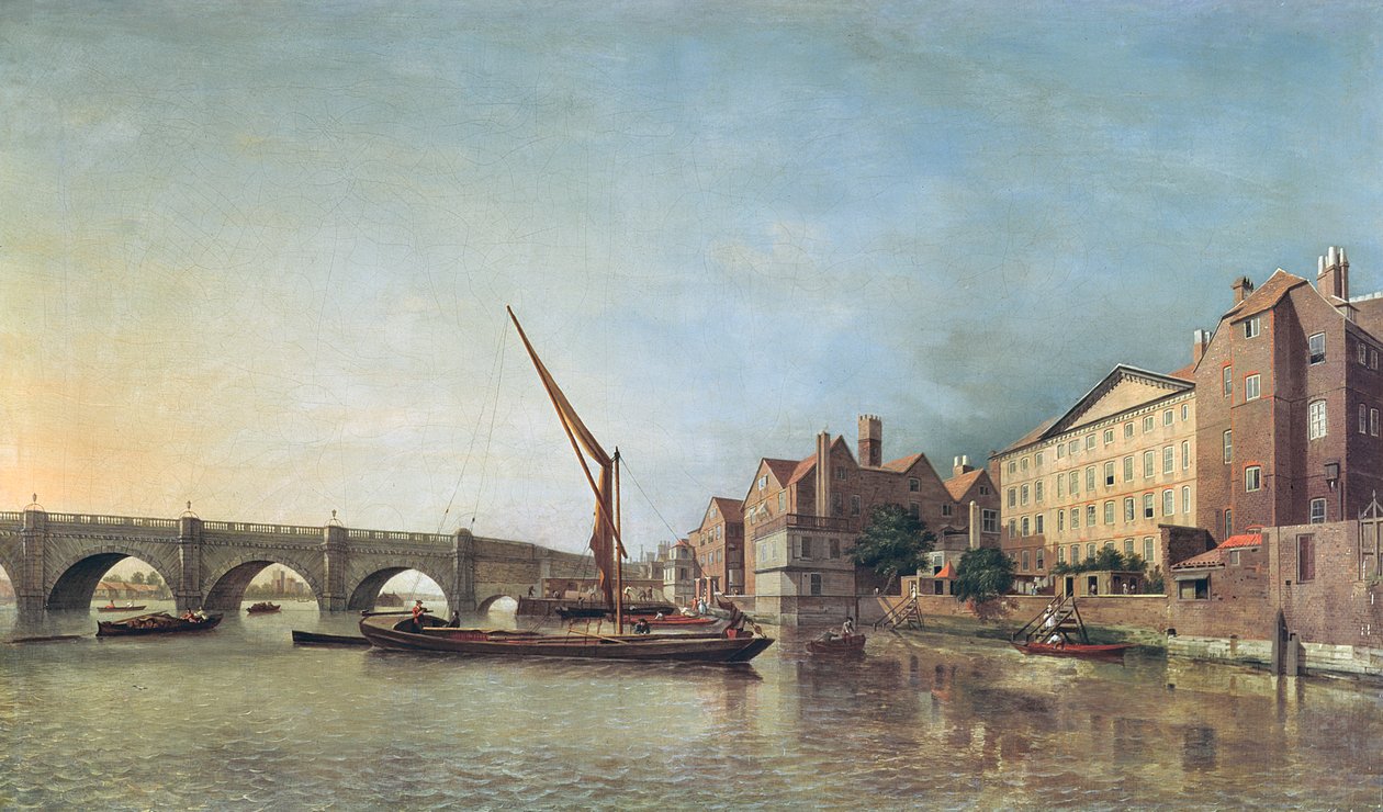 Westminster Bridge in 1747 by Samuel Scott: Fine art print