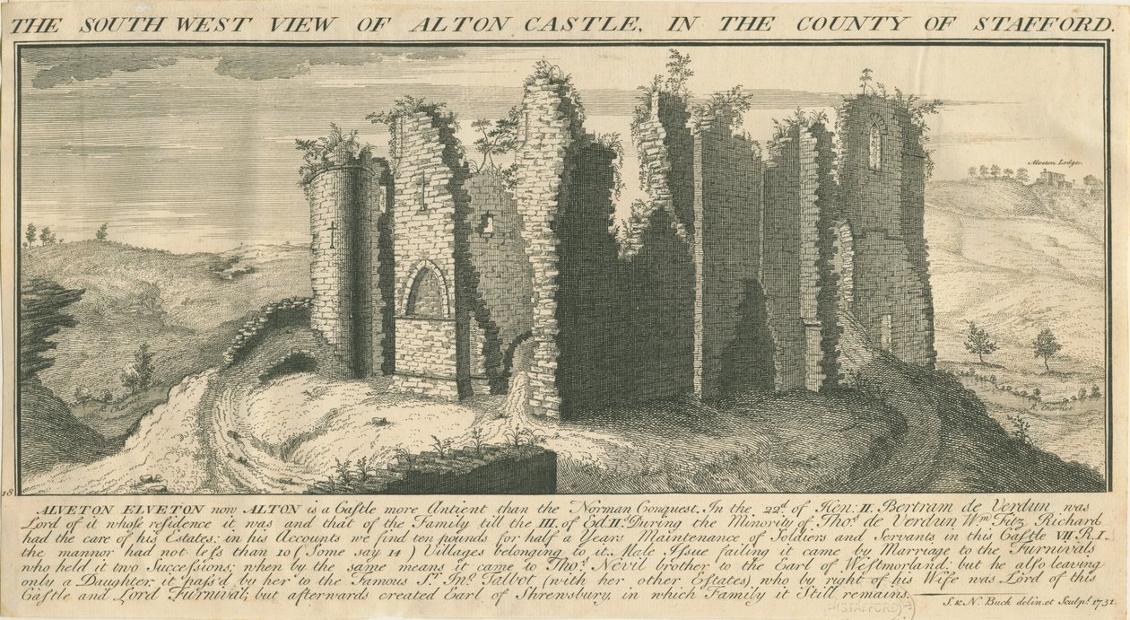 Alton Castle by Samuel Buck: High-quality fine art print