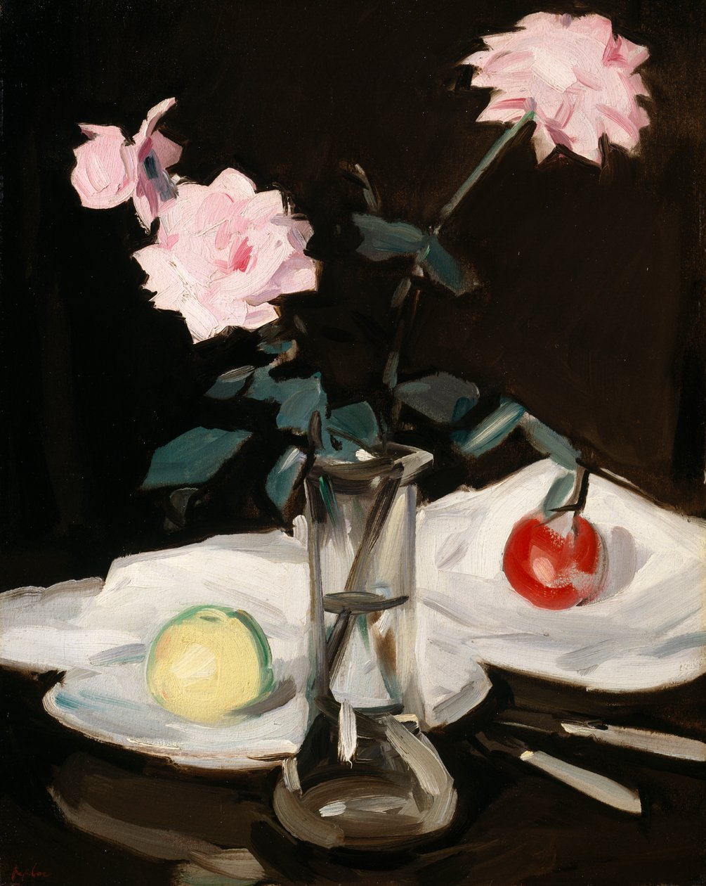 Still life, pink roses by Samuel John Peploe