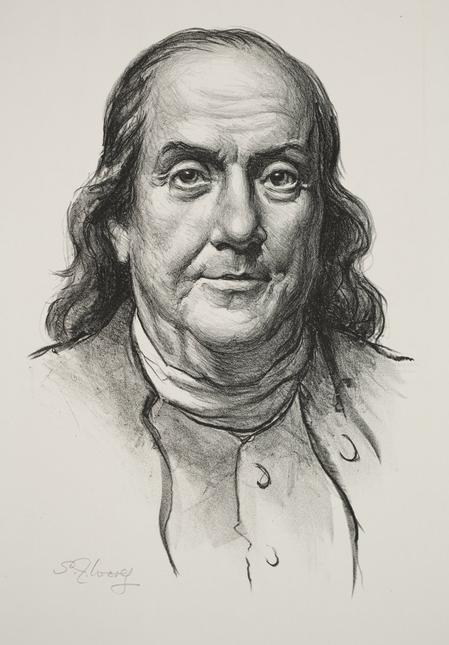 Benjamin Franklin by Samuel Johnson Woolf: Fine art print