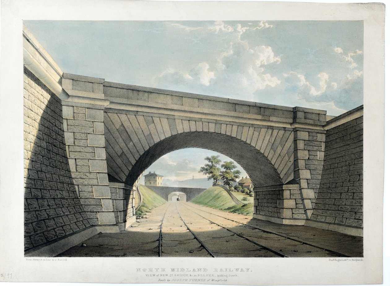 North Midland Railway. View of New Street Bridge etc in Belper, Looking ...