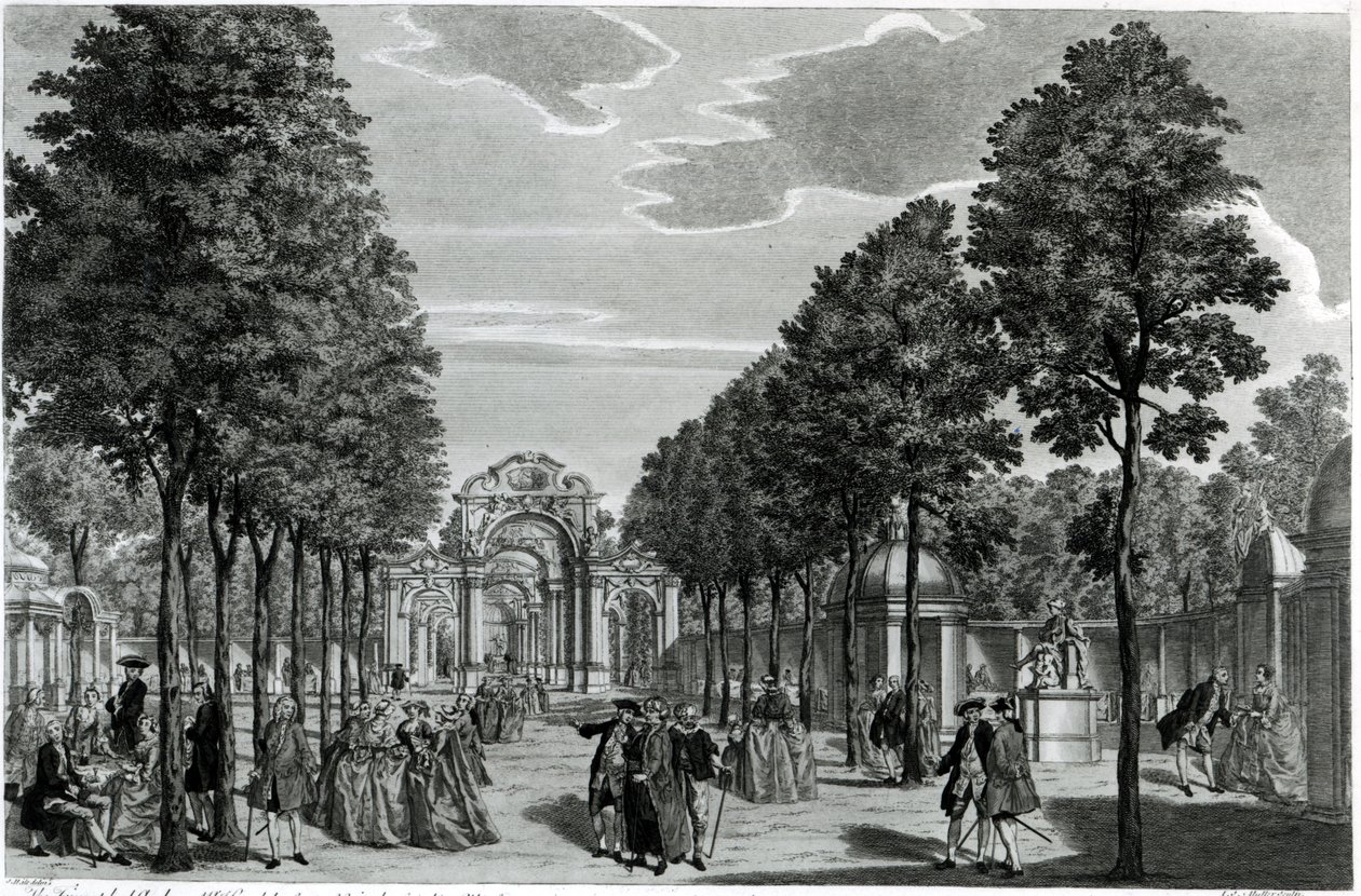 The Triumphal Arches, Handel's Statue in the South Walk of Vauxhall ...