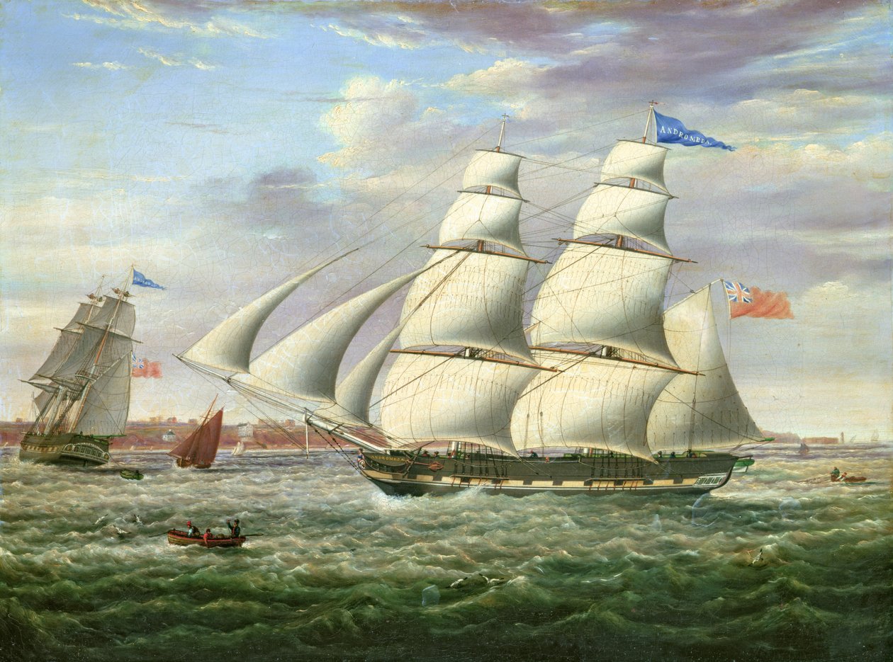 The Barque 'Andromeda' in Two Positions by Samuel Walters