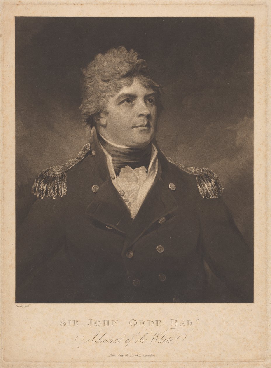 Sir John Orde by Samuel William Reynolds: Fine art print