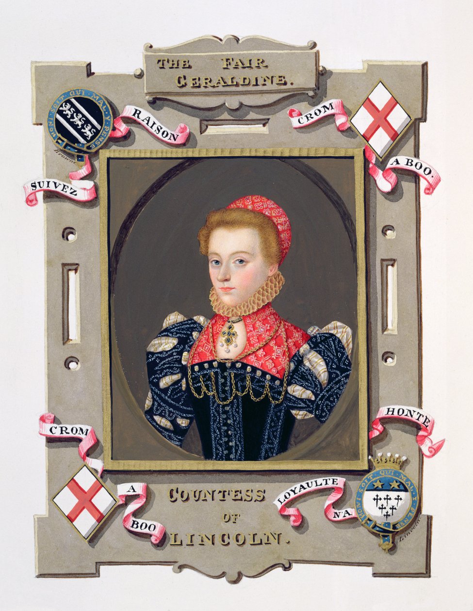 Portrait of Elizabeth Fitzgerald Countess of Lincoln from 'Memoirs of ...