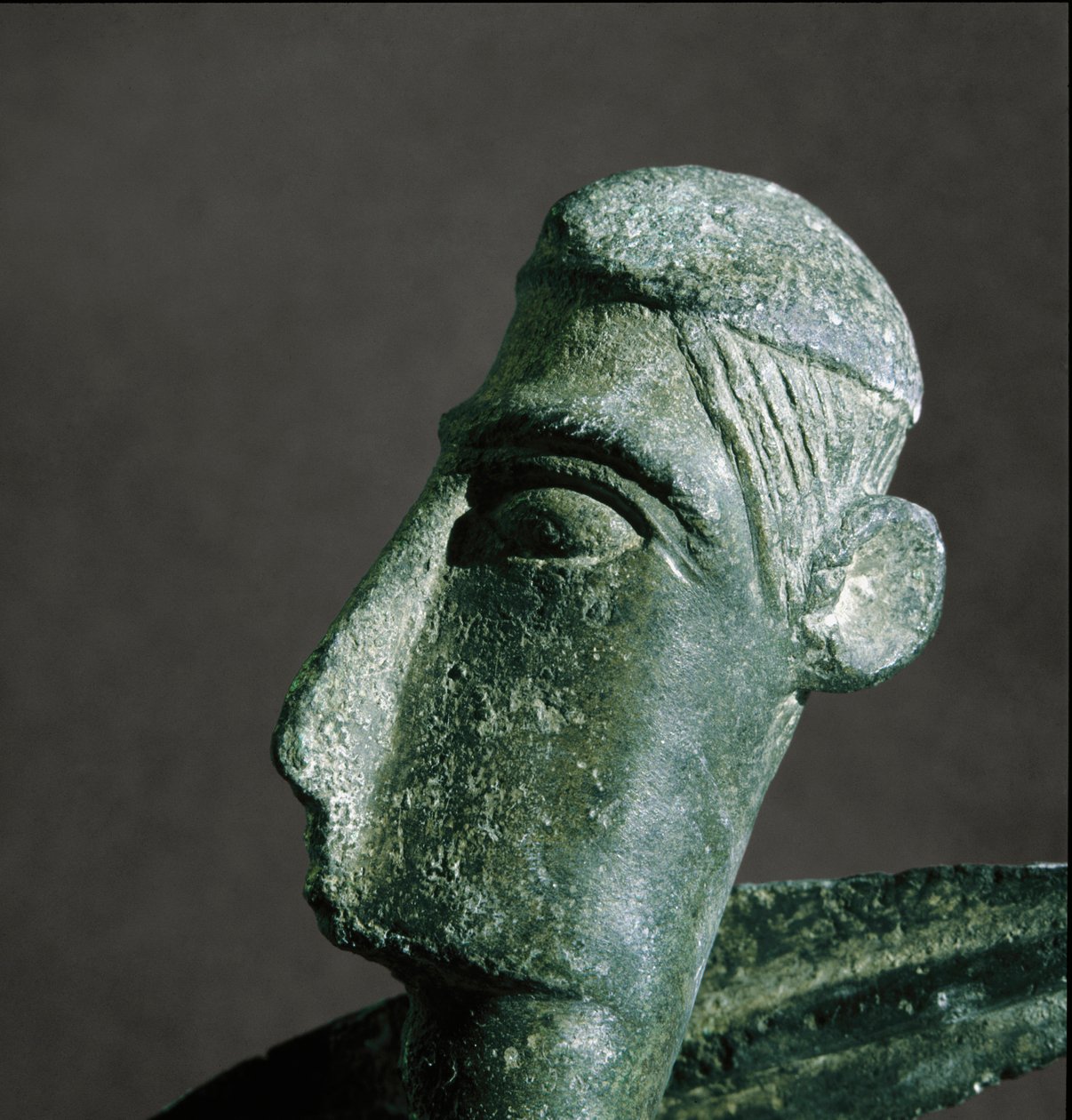 Nuragic culture: bronze warrior's head. Cagliari, Museo Nazionale ...